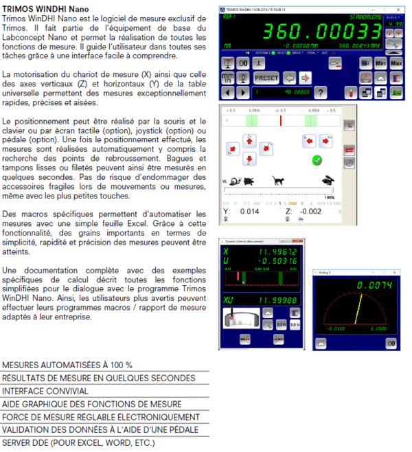 Banc mesure LAB Concept Nano Trimos - Trimos Sylvac France